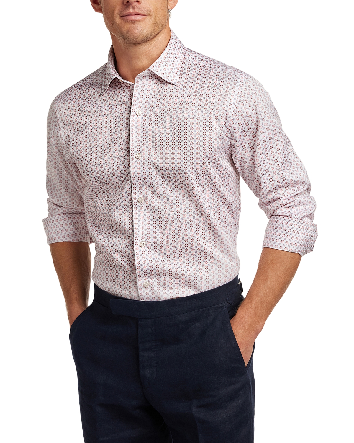 DAVID DONAHUE neat print shirt